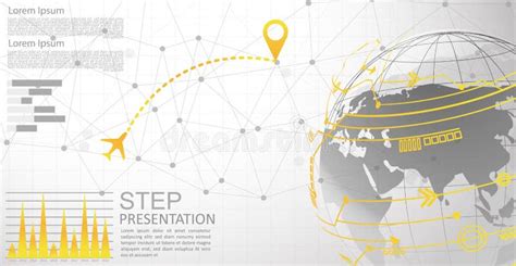 Plantilla De Infographic Para La Conexi N De Red Gobal Del Diagrama