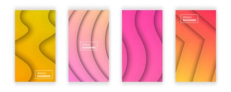 Abstract Minimal Gradient Geometric Background Set Of Four Wave Layer