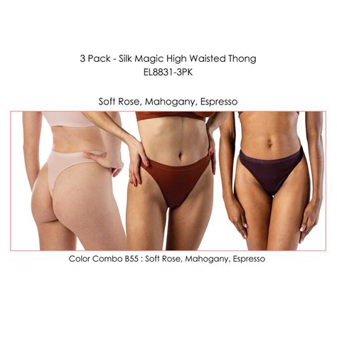 3 Pack Silk Magic High Waist Thong Elita Intimates
