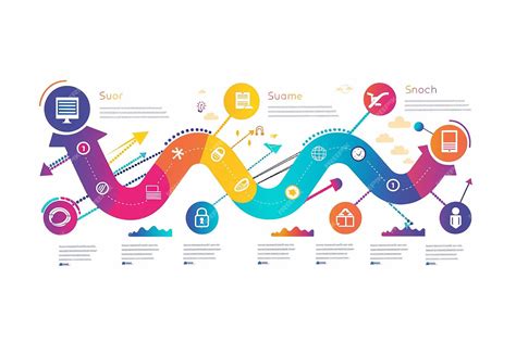 Concept Of Arrow Business Model With 6 Successive Steps Six Colorful