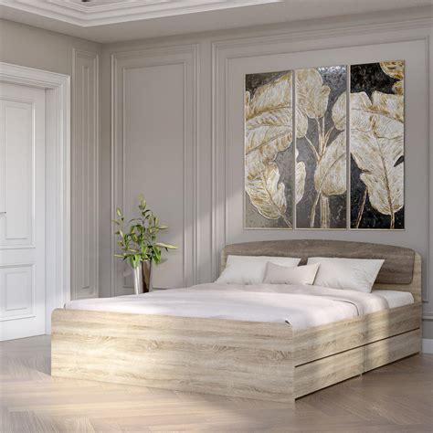 ᐉ Ліжко двомісне Еверест Асторія 160х200 см Сонома Трюфель Evr 2489