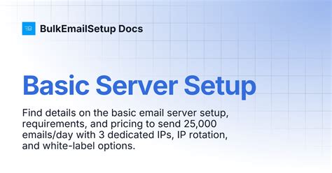 Basic Server Setup BulkEmailSetup Docs
