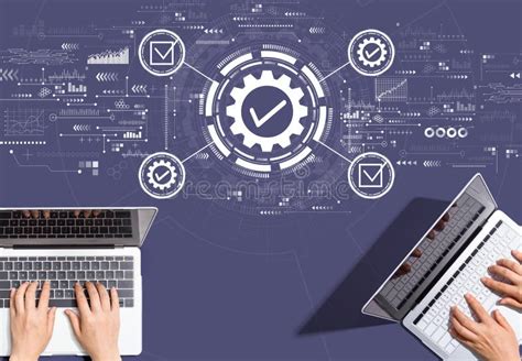 Quality Control Approval With People Working Together Stock