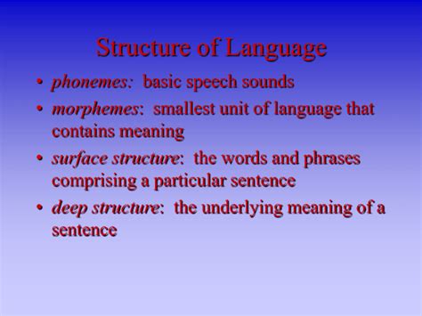 Structure Of Language