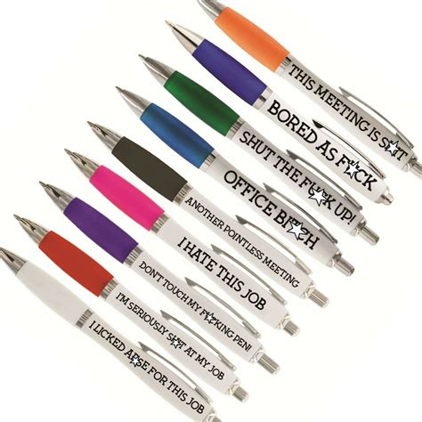 Funny Pens Office Cheeky Novelty Stationary Humour Rude Profanity Job
