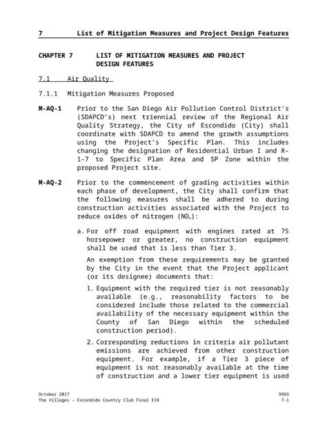 Docx Chapter 7list Of Mitigation Measures And Project · Web