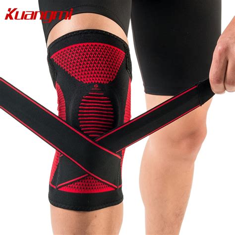 Kuangmi Silicone Knee Pads Volleyball Knee Sleeve Elastic Knee Brace