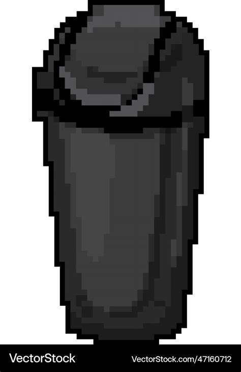 Dustbin Trash Bin Garbage Game Pixel Art Vector Image