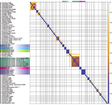 Similarity Matrix Calculated Using SpeciesDelimationAnalyser V Download Scientific
