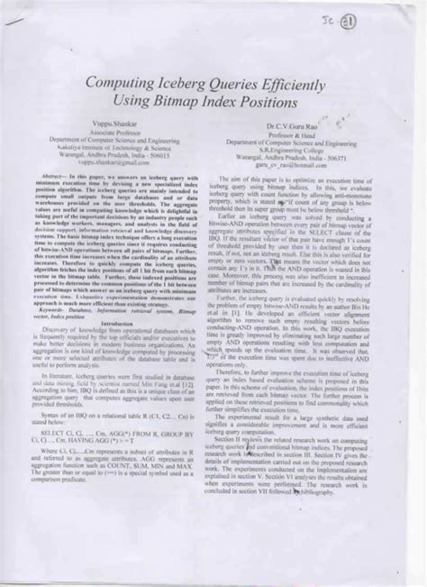 Computing Iceberg Queries Efficiently Using Bitmap Index Positions