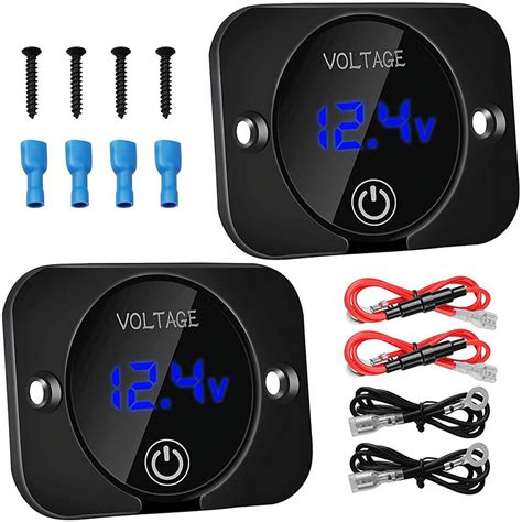 LED Digital Voltmeter With Switch DC 12V 24V Car Voltmeter LED Digital Display Waterproof