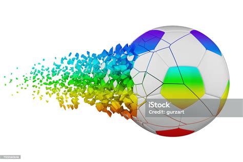 산 산 조각 축구 볼 3d 현실 래스터 그림입니다 폭발 효과 함께 축구 공입니다 고립 된 디자인 요소입니다 3차원 형태에 대한 스톡 사진 및 기타 이미지 Istock