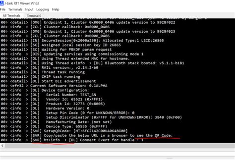 Cannot Get Matter Pairing Qr Code In Rtt Viewer