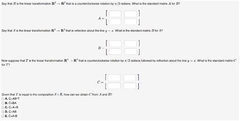 Solved Say that R is the linear transformation R² R² that Chegg
