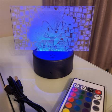 Sonic The Hedgehog Wall Light Etsy