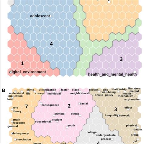 a self organizing map data set 1 b self organizing map data set