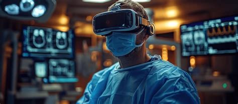 Surgeon Using Vr Technology For Precision Surgery Premium Ai