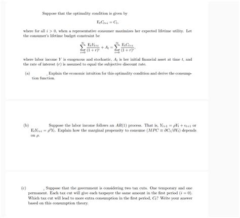 Solved Suppose That The Optimality Condition Is Given Chegg