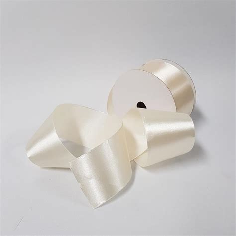 Satin Ribbon Single Sided 50mm Cream Desflora