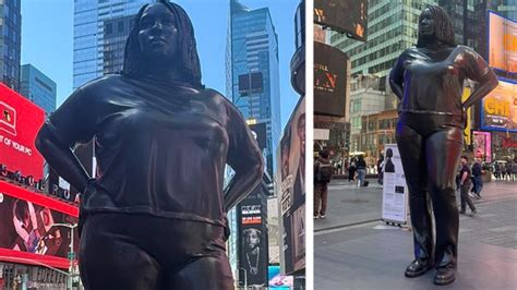 12 Foot Overweight Black Woman Statue Erected In Times Square As