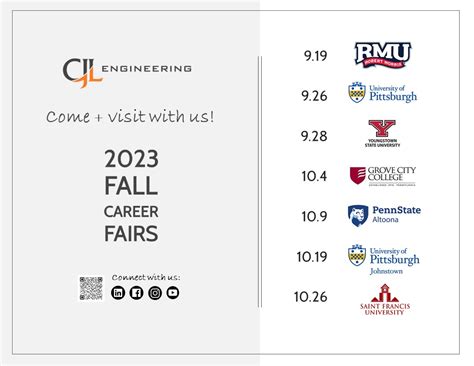 Cjl Engineer 2023 Fall Career Fair Schedule Cjl Engineering