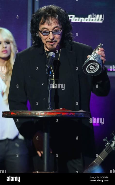 Guitarist Tony Iommi Of Black Sabbath Accepts The Best Album Award For