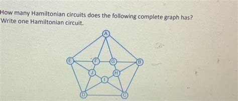 Solved How Many Hamiltonian Circuits Does The Following