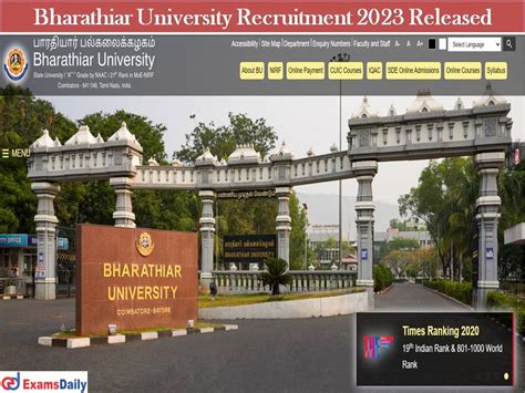 Bharathiar University Recruitment 2023 Released Get Eligibility