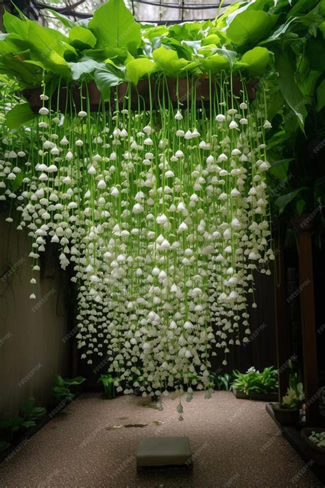 Premium Ai Image A Hanging Bunch Of Flowers With Long Stems Hanging
