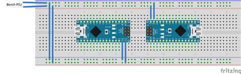 Two Nanos One One Breadboard With Power Pins In Parallel General