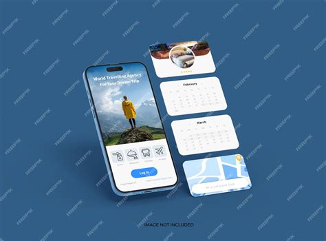 분리된 팝업 Ui Ux 앱 개념 3d 렌더링이 있는 모바일 앱 화면의 전화 14 프로 아이소메트릭 모형 디자인 프리미엄 Psd 파일