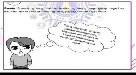 JEE Panuto Sumulat Ng Isang Talata Na Binubuo Ng Limang Pangungusap