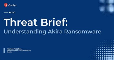 Qualys On Linkedin Akira Is A Prolific Ransomware That Has Been Operating Since March 2023