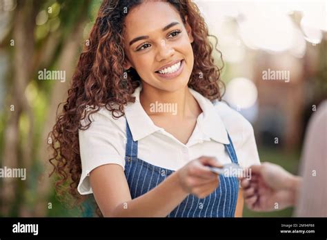 Happy To Help You A Customer Using A Card To Make A Payment Stock