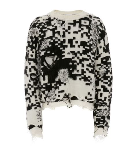 Mens JW Anderson White QR Code Sweater Harrods UK