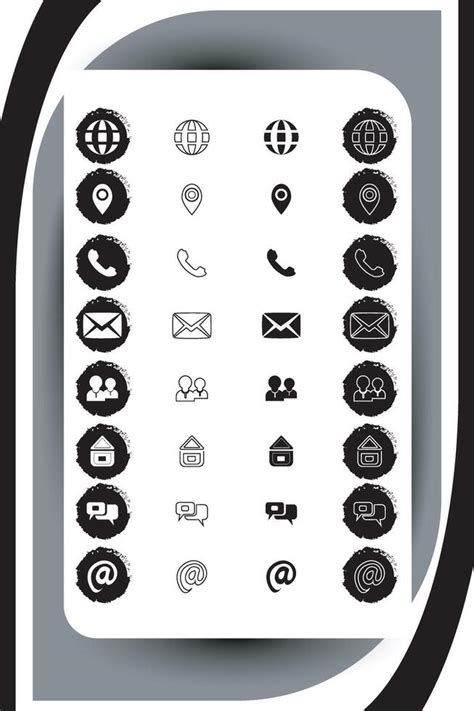 Contact Related Icon Set Essential Flat Stroke Circular Web Icon Set