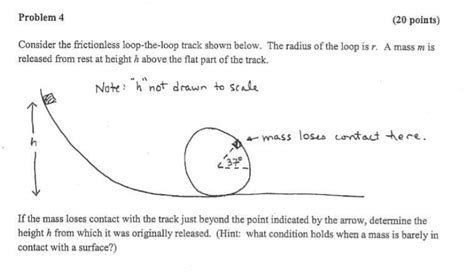 solved consider the frictionless loop the loop track shown