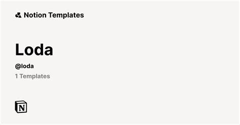 Loda Template Creator Notion Marketplace