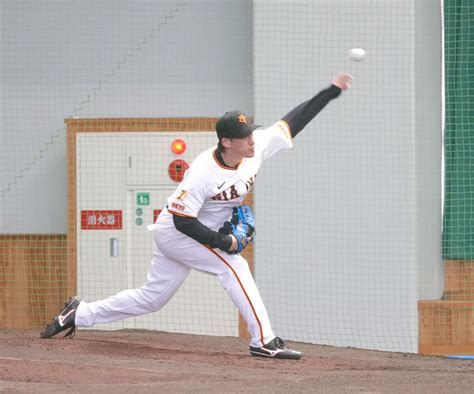 【巨人】左肘の手術から復帰を目指す石田隼都がブルペンで投球練習「まだまだこれからです」 Baseball Post（ベースボールポスト）