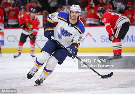 St Louis Blues Left Wing Brandon Saad Skates In Action During News