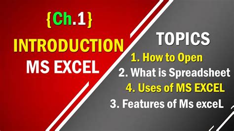 Ms Excel In Hindi Excel For Beginners Ms Excel Uses And Features Ms Excel Kya Hai Youtube