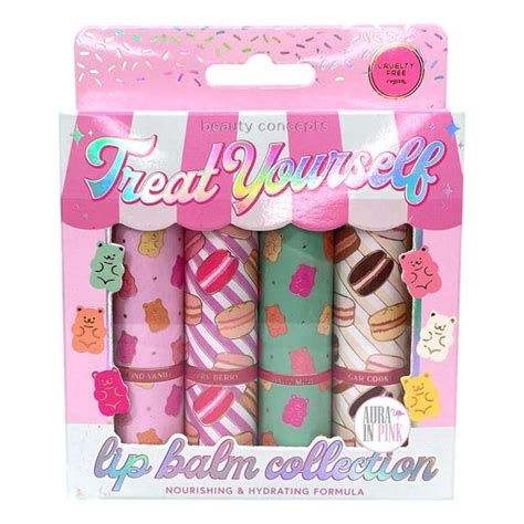 Beauty Concepts Treat Yourself Lip Balm Collection Almond Vanilla V Aura In Pink Inc