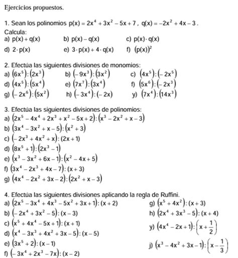 Resuelto Ejercicios Propuestos 1 Sean Los Polinomios P X 2x 4 3x 2