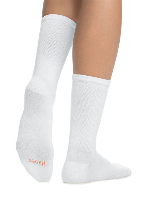 Hanes Ultimate™ Womens Crew Socks 6 Pack White 5 9