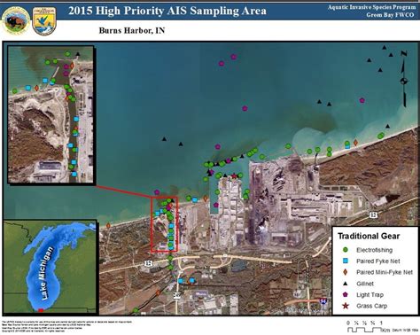 Map Of The Burns Harbor Sampling Area With Locations Of All Sampling Download Scientific