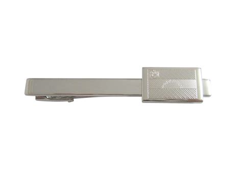 Silver Toned Etched Venezuela Flag Square Tie Clip Kiola Designs