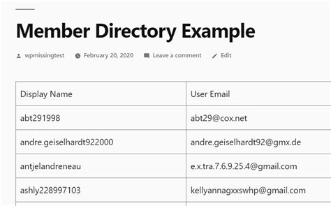 Show Memberuser List With A Shortcode Member Directory Wp Missing