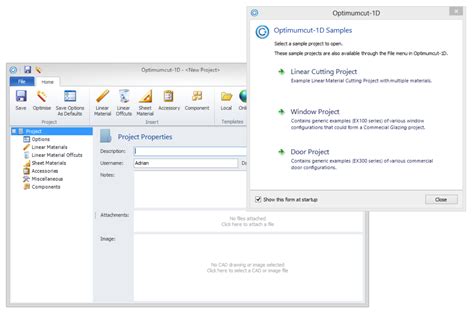 New Start Up Screen Optimumcut Software
