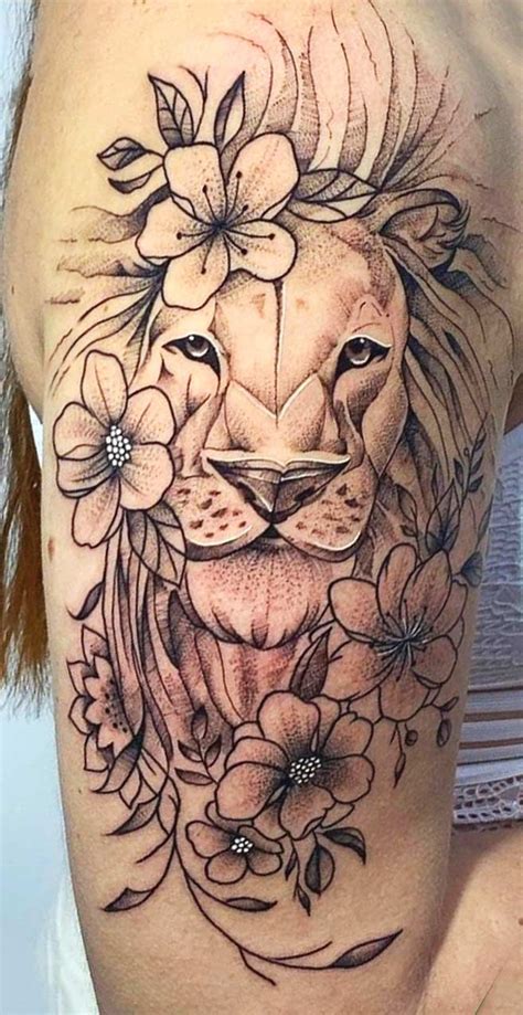 60 Tatuajes de leones para MUJER que te encantarán