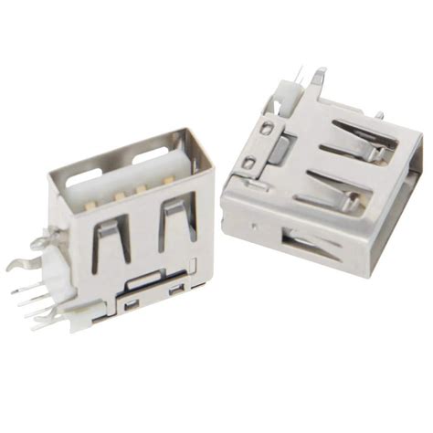 Fielect Pcb Usb Connector Usb Af Female Jack 4 Pin 90 Degree Side